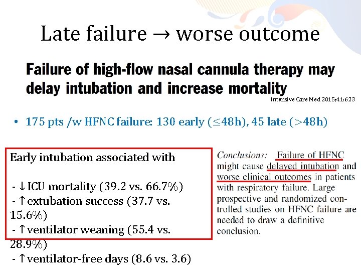 High Flow Nasal Cannula Basic physiology optimal setting