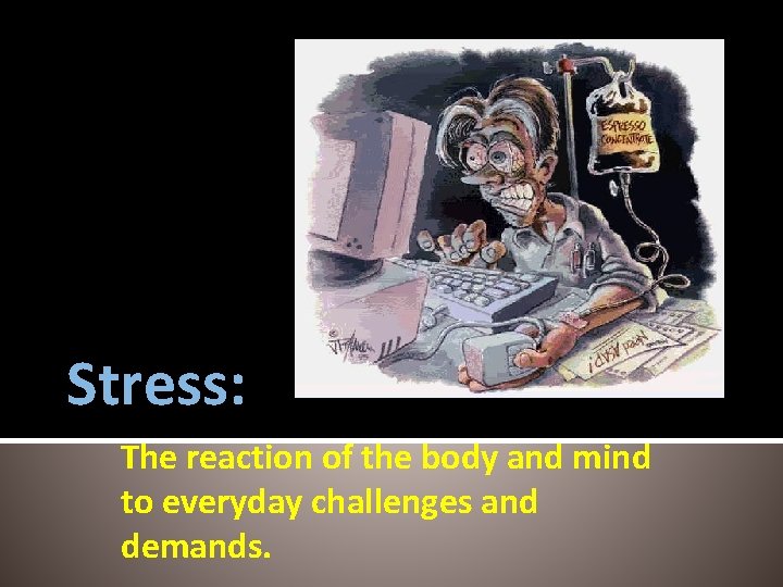 Stress Stress The reaction of the body and