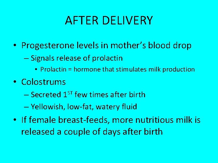 STAGES OF LABOR CONTRACEPTION AND CONCERNS WARNING Maturity