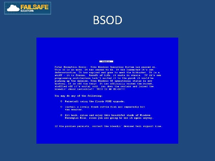 Introducing Fail Safe Solutions Online Backup Software Agenda