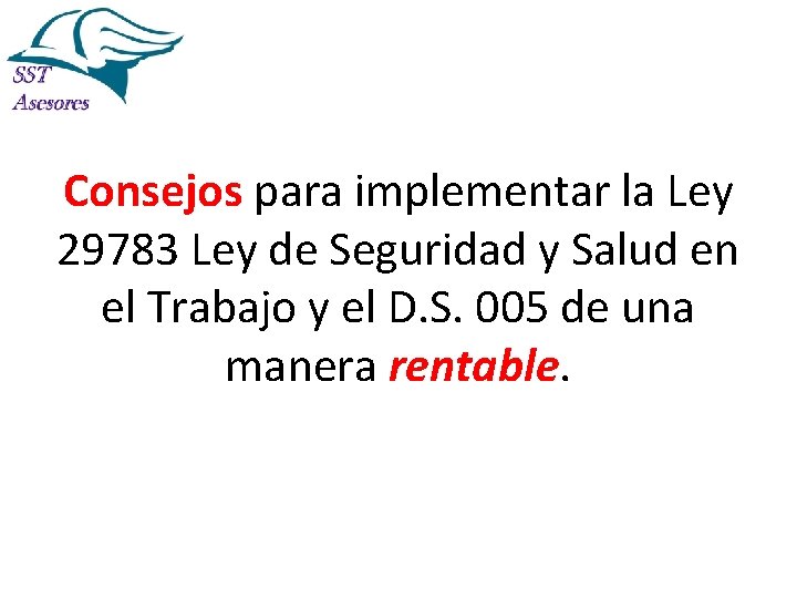 Consejos para implementar la Ley 29783 Ley de