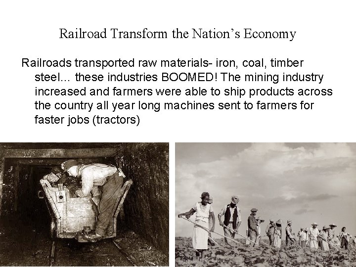 Aim How did railroad building encourage the growth