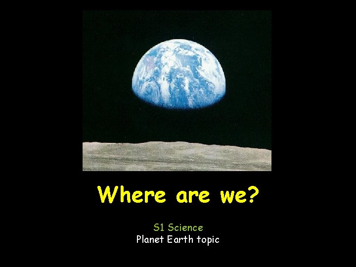 Where are we S 1 Science Planet Earth
