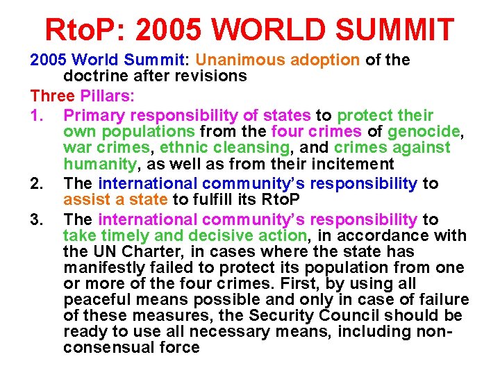 RESPONSIBILITY TO PROTECT Bellamy The Responsibility to Protect