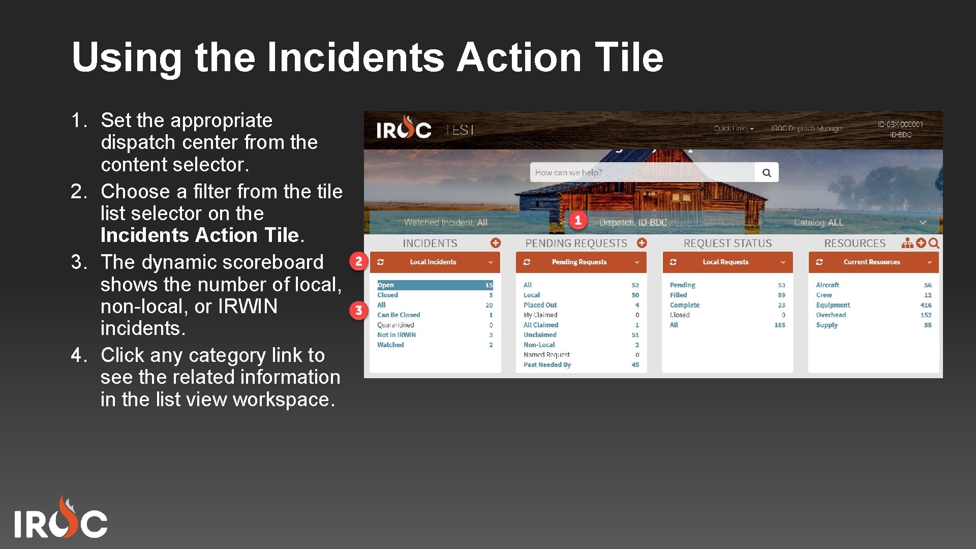 Maintaining Incidents in IROC Basic IROC Training Power