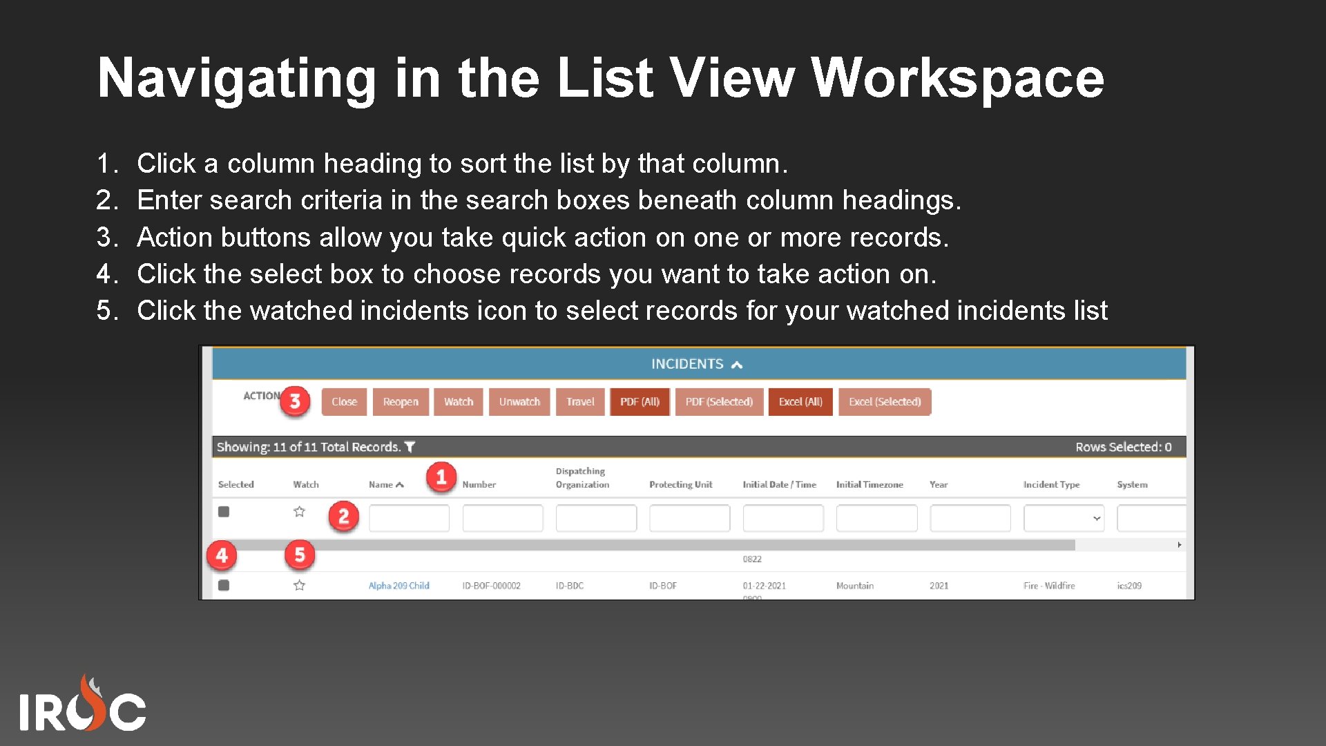 Maintaining Incidents in IROC Basic IROC Training Power