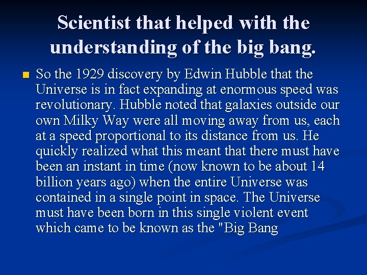 What is the big bang Big bang theory