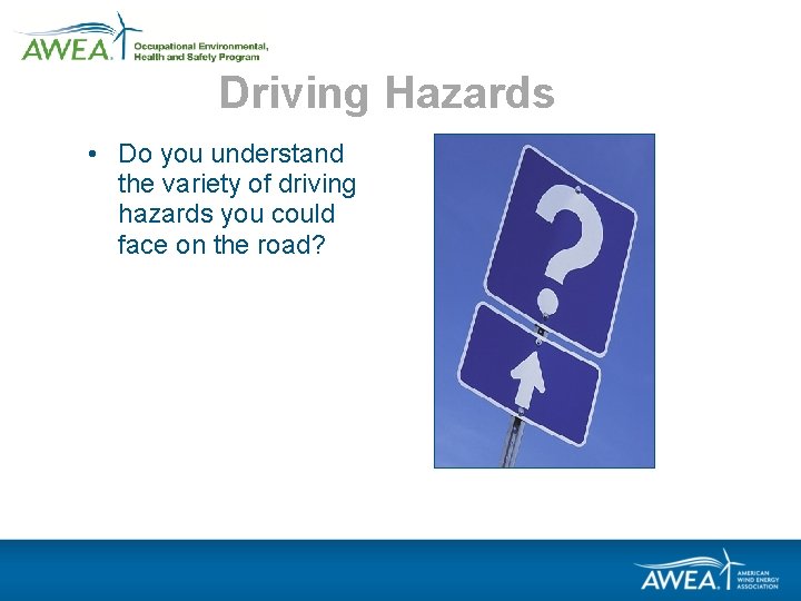 Driving Safety at Wind Farms Subhead White Arial