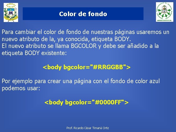HTML Color de fondo Para cambiar el color
