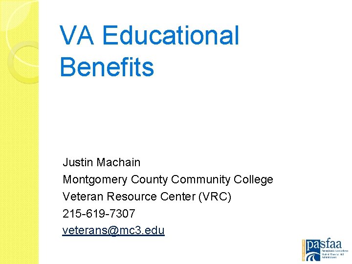 VA Educational Benefits Justin Machain Montgomery County Community