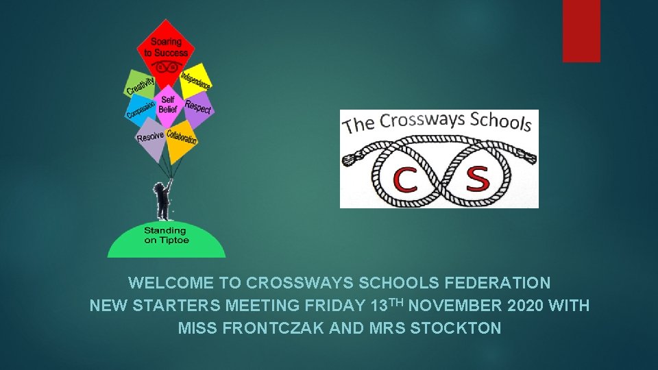 WELCOME TO CROSSWAYS SCHOOLS FEDERATION NEW STARTERS MEETING