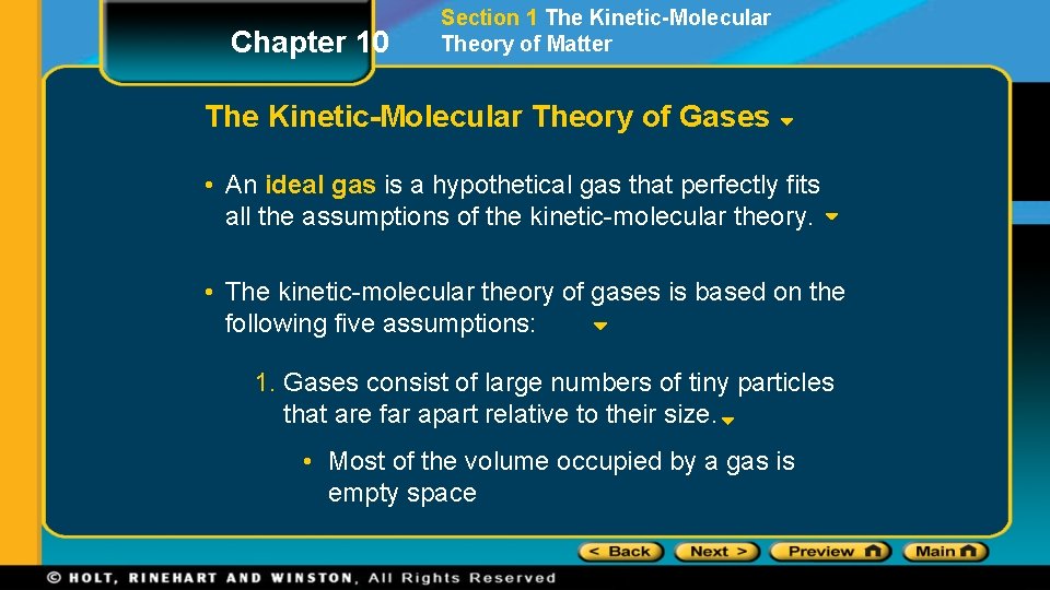 Chem 1 2 CHAPTER 10 KINETIC MOLECULAR THEORY
