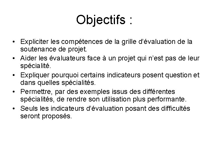Grille de lecture de la fiche de notation