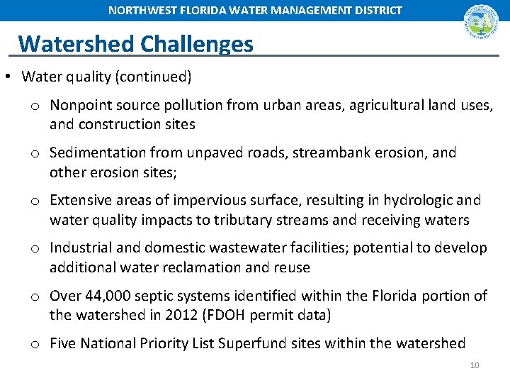 Surface Water Improvement and Management SWIM Plan Update