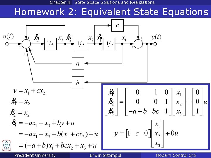 Modern Control Lecture 3 Dr Ing Erwin Sitompul
