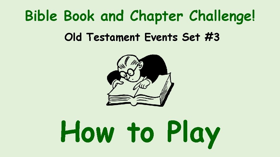 Bible Book and Chapter Challenge Old Testament Events