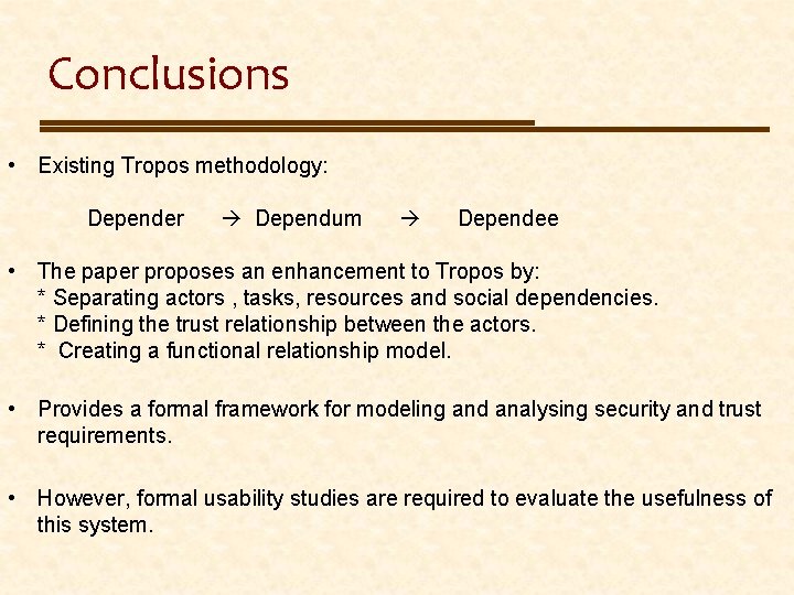 Requirement Engineering for Trust Management Model Methodology Reasoning