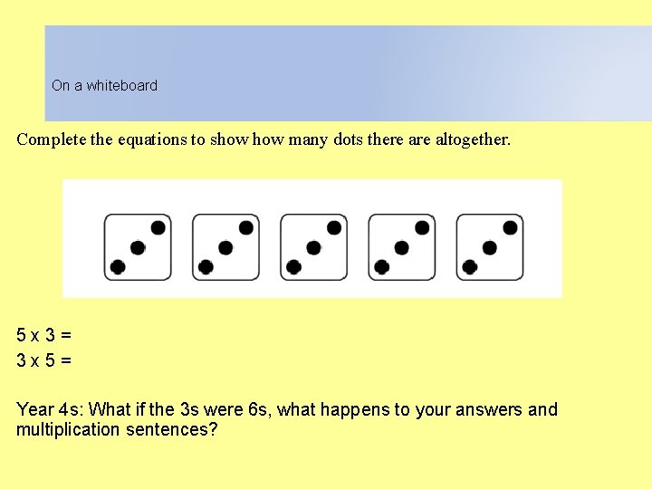 LI Can I explore the 3 times table