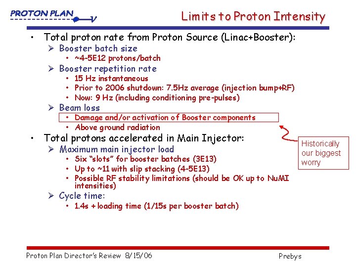 Proton Plan Introduction and Overview Directors Review August
