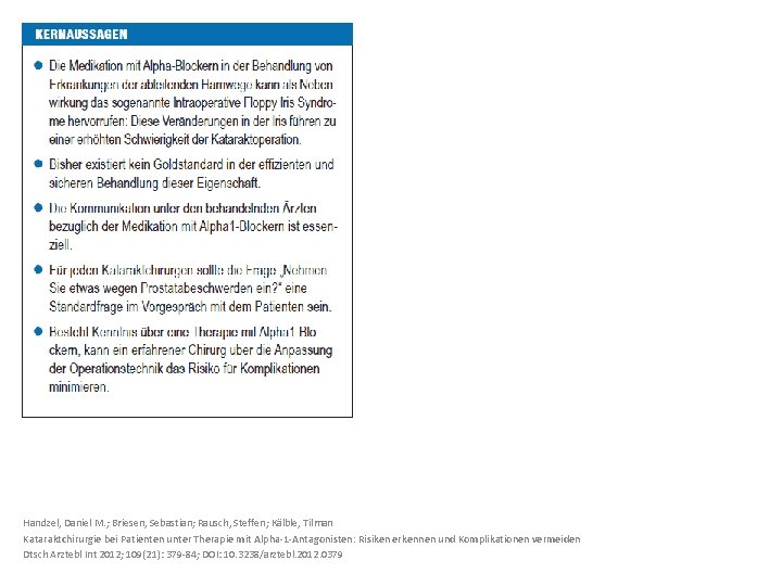 Handzel Daniel M Briesen Sebastian Rausch Steffen Klble