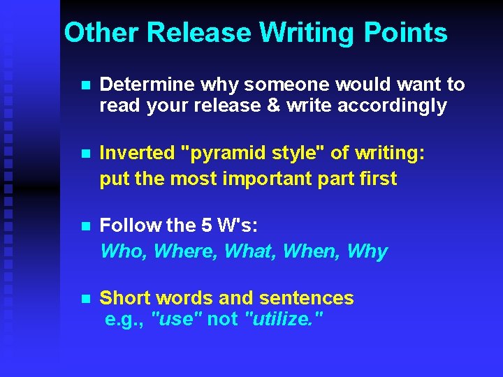 How to Write a Successful JGLR Web Release