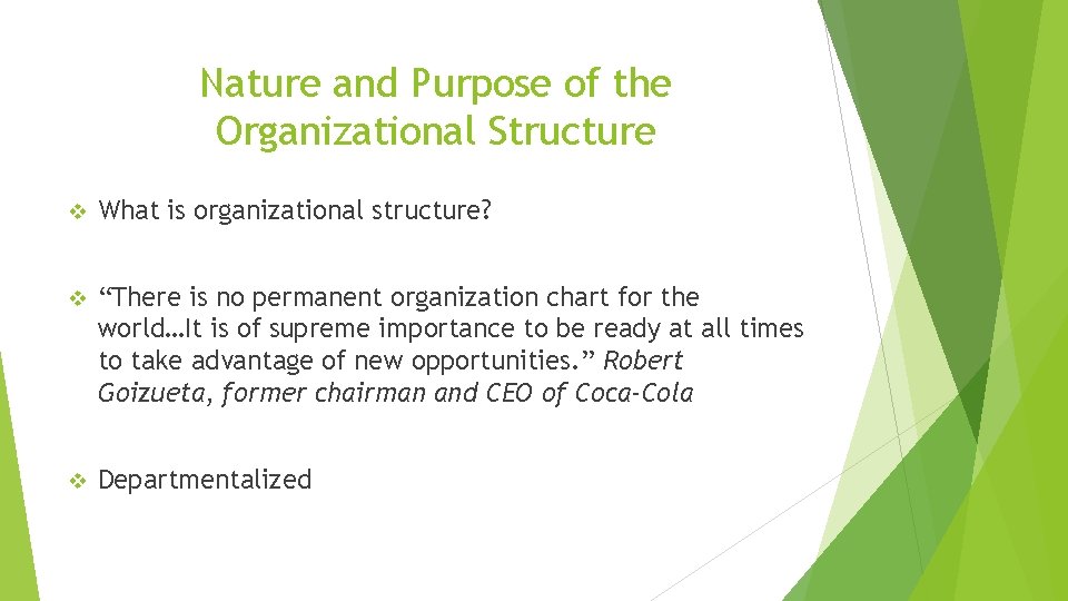Designing the Business Organization Chapter 6 Nature and