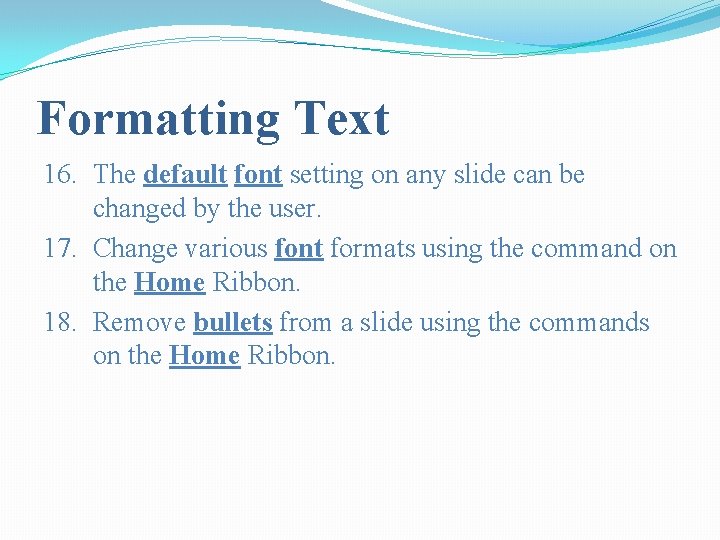Lesson 5 Format the Presentation Selecting and Deselecting