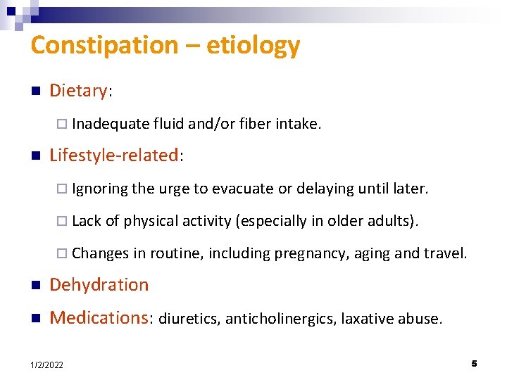 Pharmacotherapy of GI Motility Disorders Constipation Diarrhea Nasir