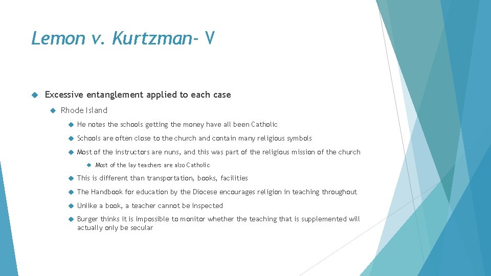 Lecture 10 Chapter 4 Establishment Clause II Lemon