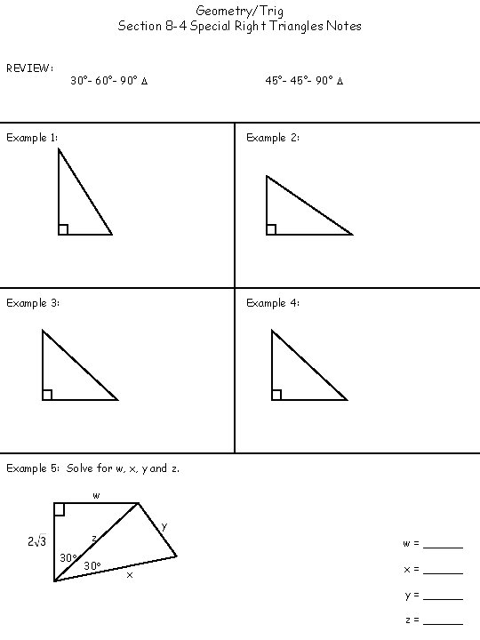 GeometryTrig Section 8 4 Notes Name Date Block