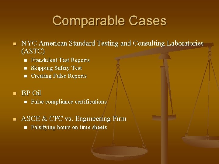 Ethics Modifying Reports and Over Billing Fraud Group