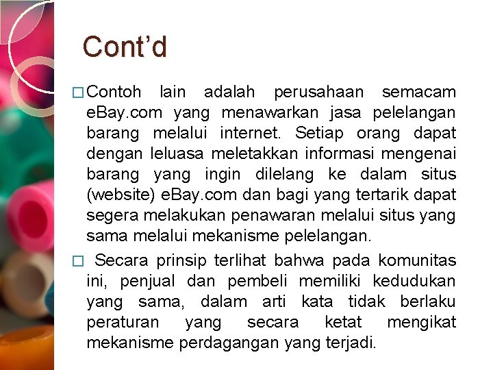 Pertemuan 8 MK e commerce Tipe transaksi bisnis