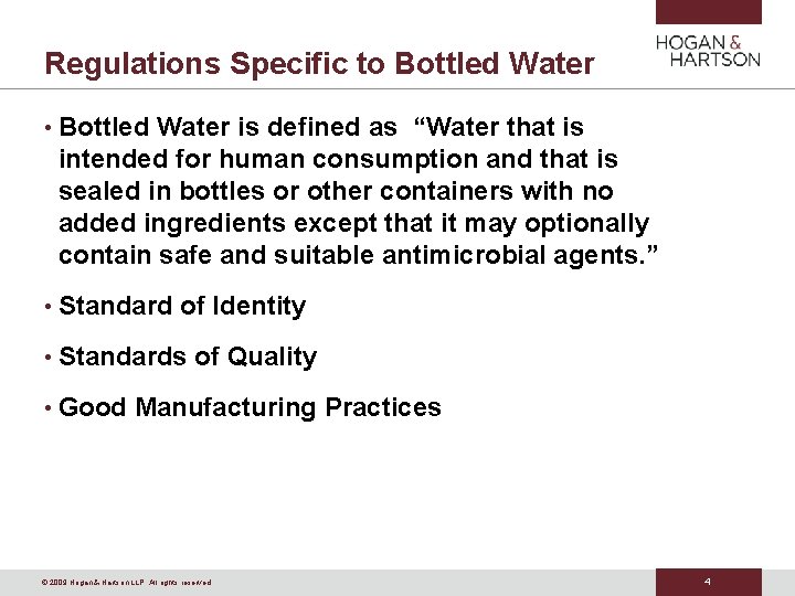 FDA Regulation of Bottled Water An Overview Joseph