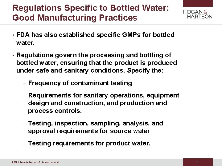 FDA Regulation of Bottled Water An Overview Joseph