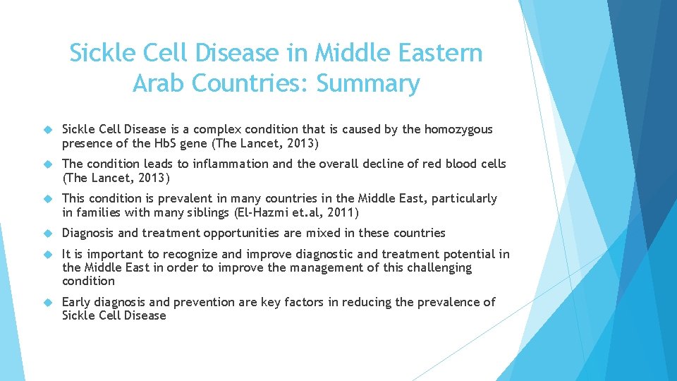 Sickle Cell Disease in Middle Eastern Arab Countries