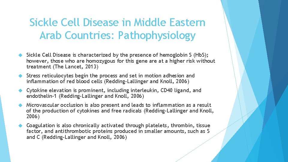 Sickle Cell Disease in Middle Eastern Arab Countries