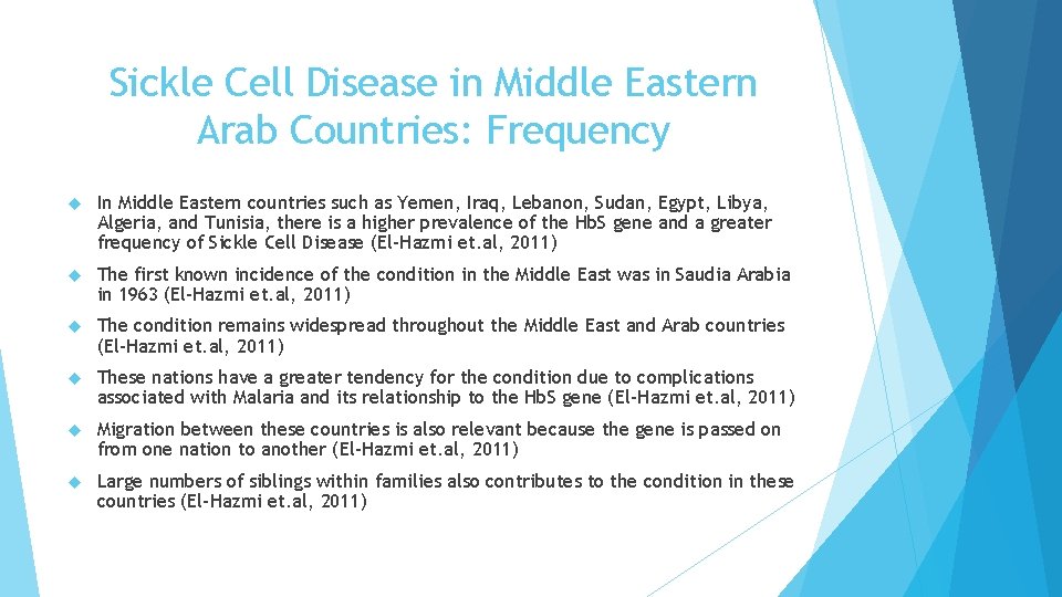 Sickle Cell Disease in Middle Eastern Arab Countries