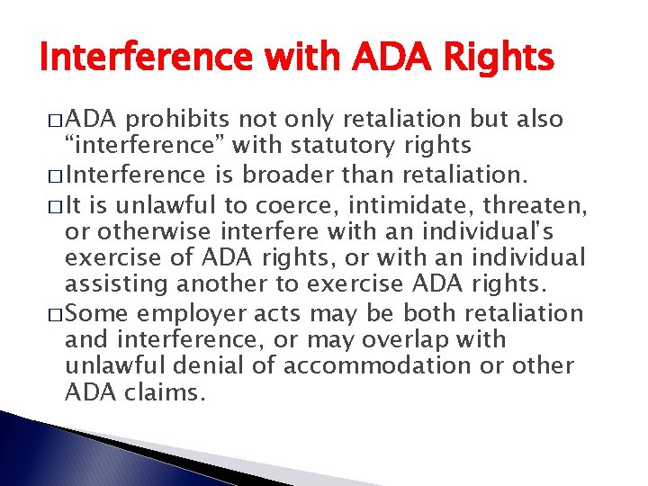 EEOC Overview and the Americans with Disabilities Act