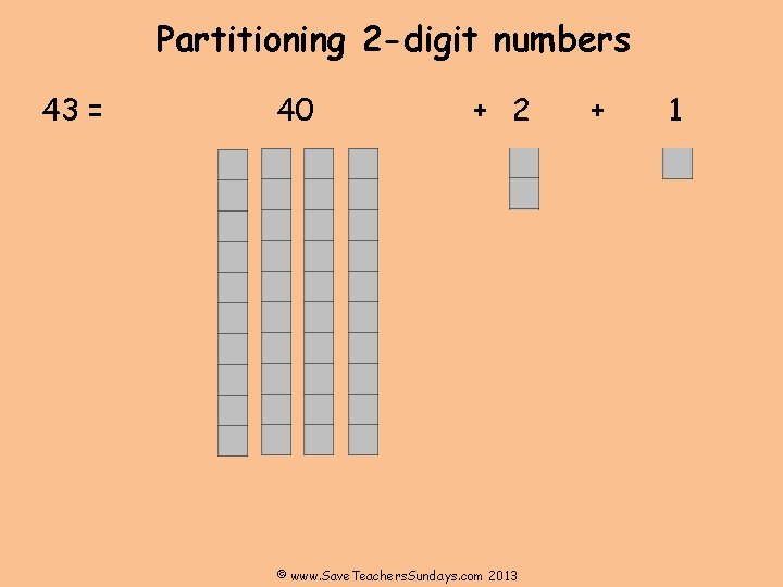 Partitioning 2 digit numbers 43 40 2 www