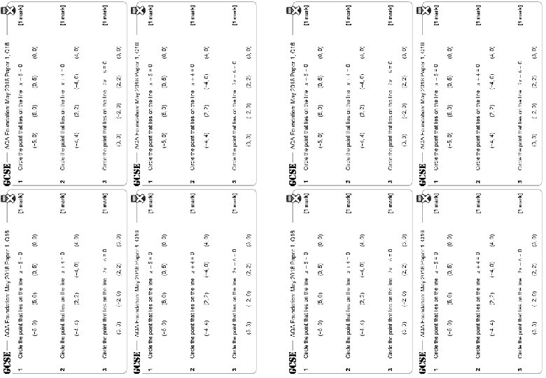Evaluating Coordinates Foundation GCSE Questions AQA These questions