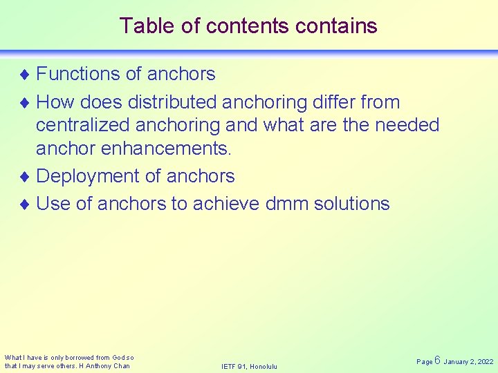 Enhanced Mobility Anchors What I have is only