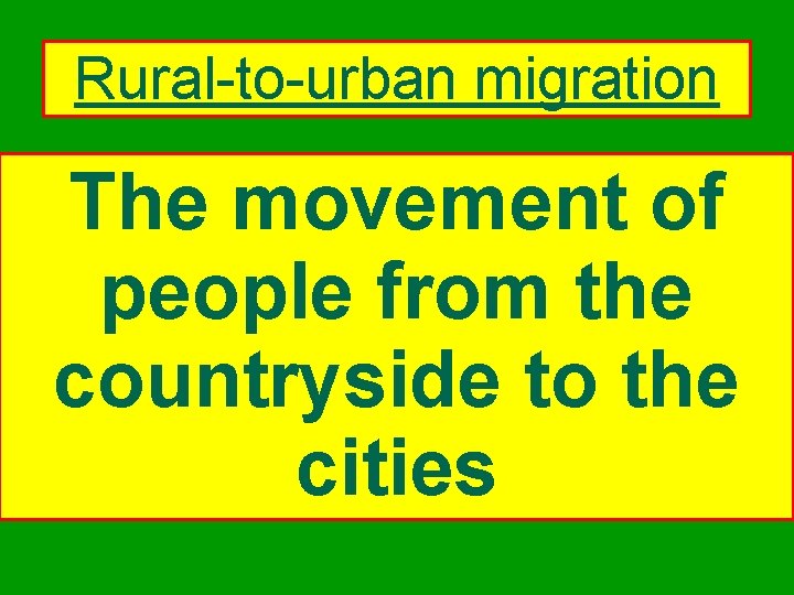 Ruraltourban migrations Push Pull Theory By the end