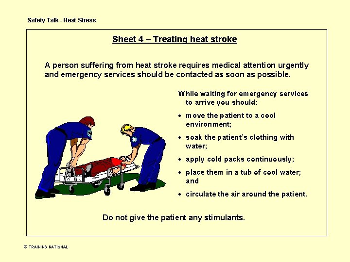 Safety Talk Heat Stress Sheet 1 The causes
