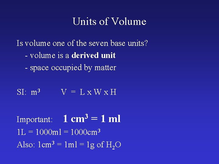 The Metric System This should be a review