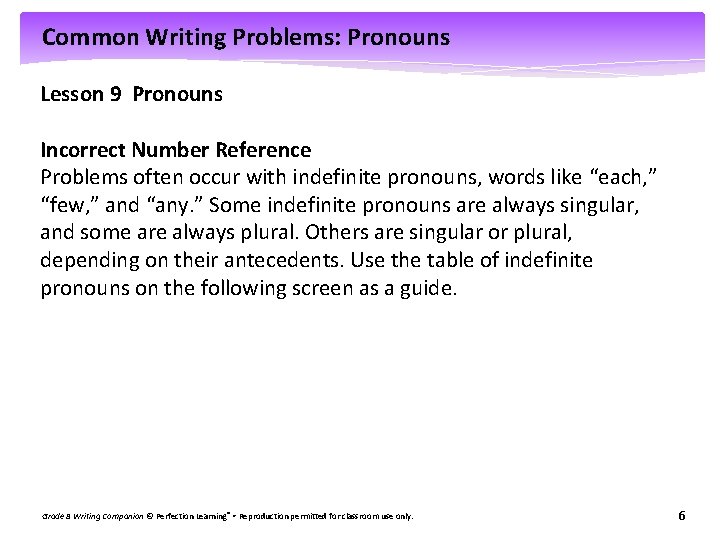 Common Writing Problems Pronouns Lesson 9 Pronouns A
