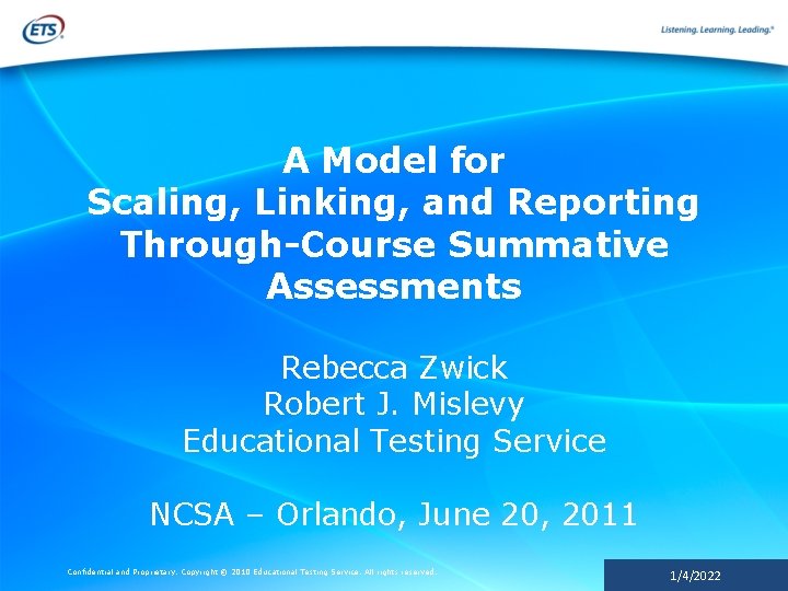 A Model for Scaling Linking and Reporting ThroughCourse