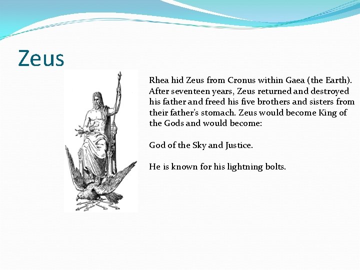 Greek Gods and Goddesses A brief look Cronus