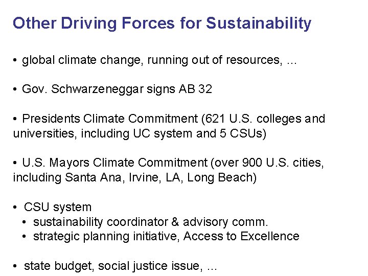 Sustainability Task Force Update Scott Hewitt Sustainability or