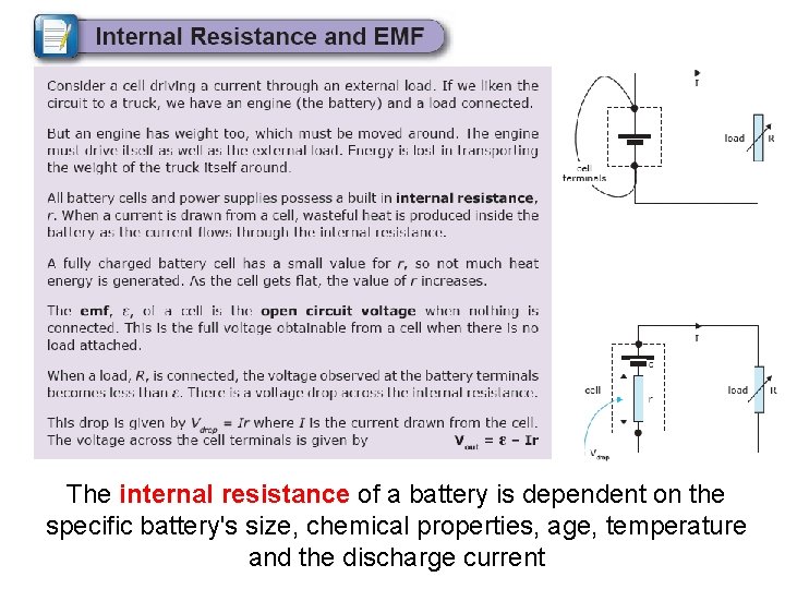 Internal Resistance r Short circuiting a battery demo