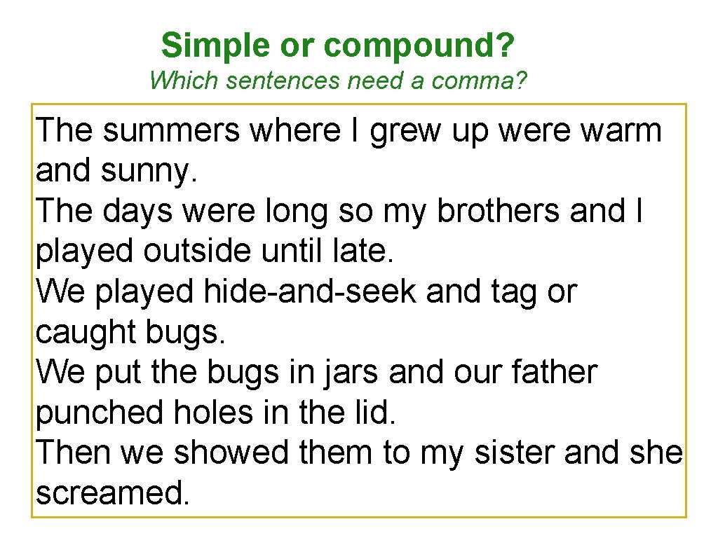 Compound Sentences 1 Hogue A 1996 First Steps